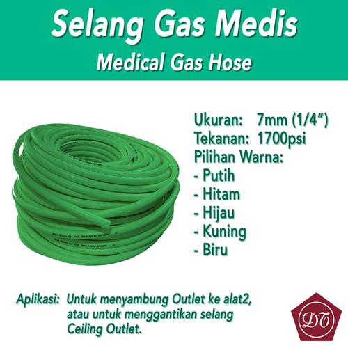 Jual Medical Gas Hose 7mm 1/4" - Selang Gas Medis - Hijau - Jakarta ...