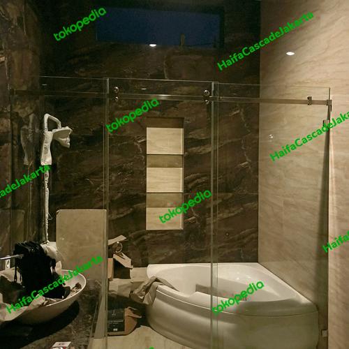 Jual pintu sLiding kaca shower kamaR mandi Lurus corner tempered 10mm ...
