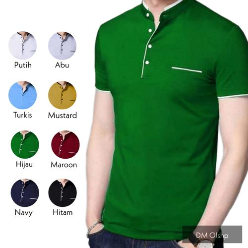 Jual Kaos Polo Shanghai Pria Slim Fit Pendek Polos Hijau Botol - XXL ...