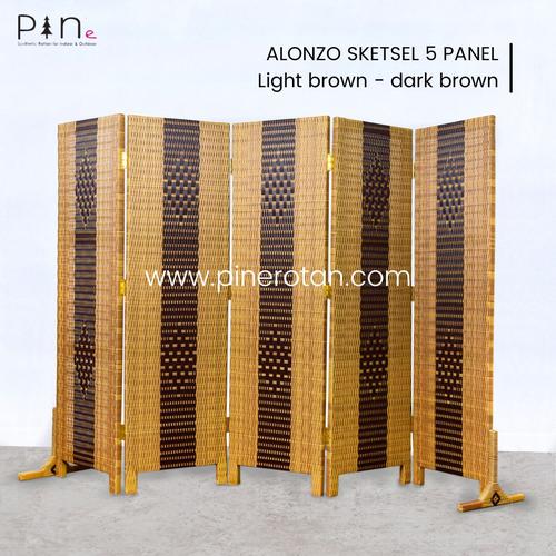 Promo Sekat Partisi Ruangan Pine Rotan Sintetis Alonzo Sketsel White 5 ...