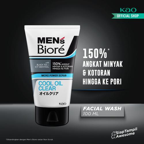 Promo Men's Biore Cool Oil Clear 100gr - Sabun Muka DoubleScrub - - KAO ...