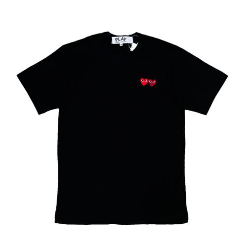 Jual Comme Des Garcons CDG Play Double Heart T-Shirt in Black - XL ...
