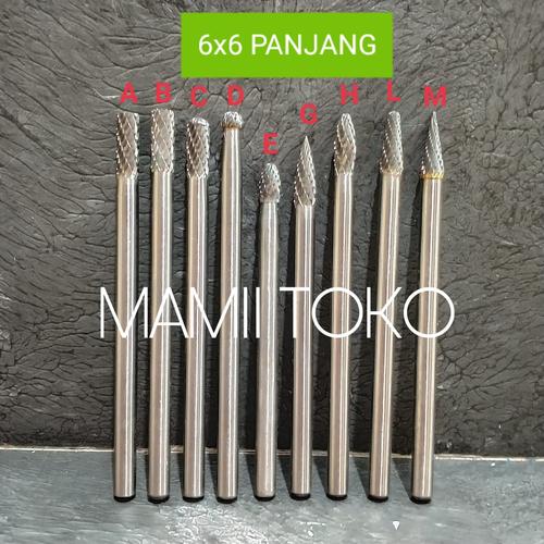 Jual Mata cuner 6mm x 6mm Long panjang Mata tuner Mata bor cun Rotary 6 ...