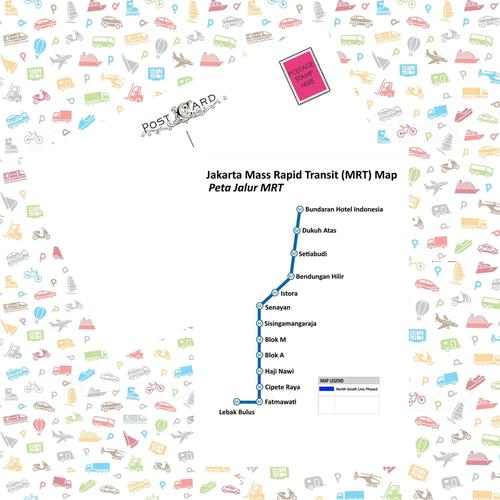 Jual MC- Kartu pos Kartupos Kereta / Train MRT Postcard - RUTE MRT ...