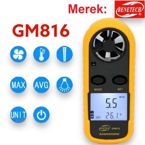 Jual Digital Anemometer Pengukur kecepatan angin thermometer Anemo ...