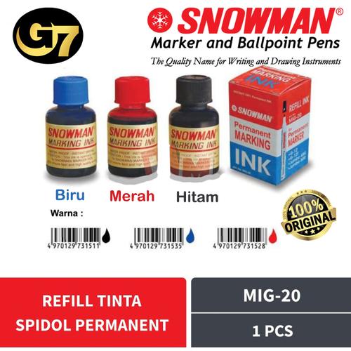 Jual Isi Ulang Spidol Tinta Permanent Snowman Warna Sepidol Refill ...