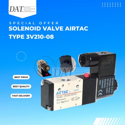 Jual 3v210-08 Solenoid Valve Airtac 3v 210-08 Selenoid Valve Type 3v210 ...