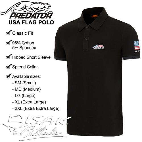 Jual Predator USA Flag Black Polo Shirt - Biliar Kaos Kerah Billiard ...