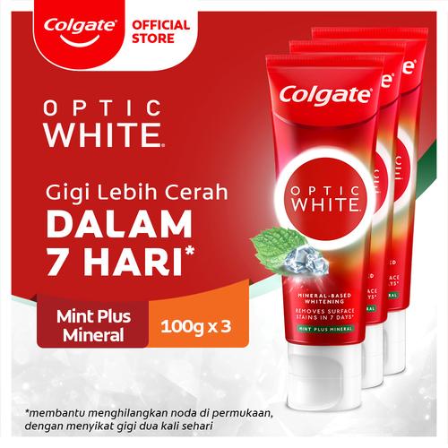 Promo Colgate Pasta Gigi Optic White Mint Plus Mineral 100gr - Isi 3 ...