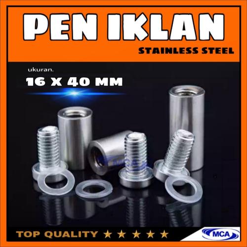 Jual PEN IKLAN 16x40 Stainless / Baut Akrilik Baut Kaca Sign Board 16 x ...