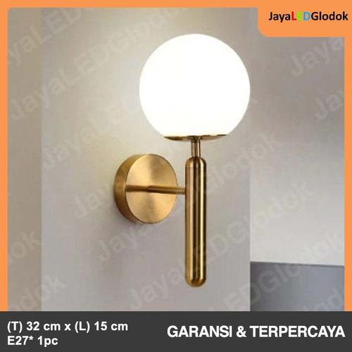 Jual Lampu Dinding Minimalis Kamar Tidur Modern LED Bulat Besi Emas 625 ...