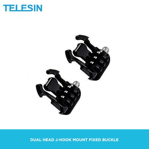 Jual TELESIN Dual Head J-Hook Mount Fixed Buckle Adapter Mount Action ...