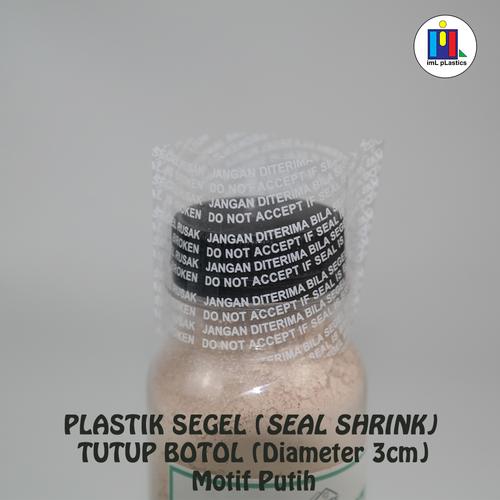 Jual PLASTIK SEGEL (SEAL SHRINK) tutup botol 3cm Putih Motif - 100pcs ...