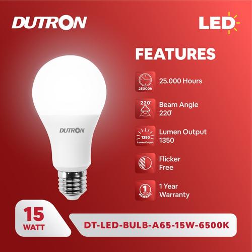 Jual DUTRON Lampu LED Bulb 15 Watt Putih 6500K 100-240V - Kota ...