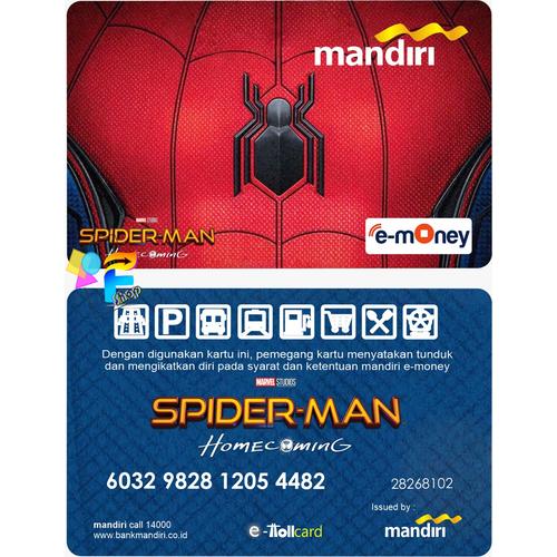 Jual Kartu eMoney eToll Mandiri edisi Spiderman Homecoming Custom Print ...