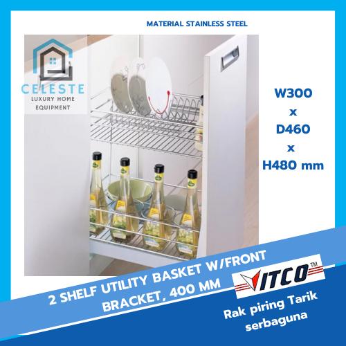 Jual VITCO 2 Shelf Utility Basket w/ Front Bracket/ Rak tarik piring ...