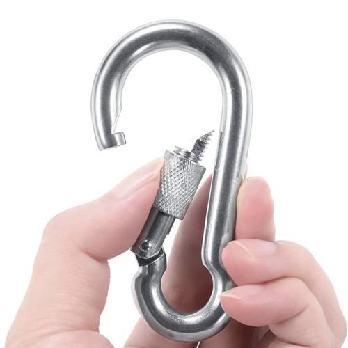 Jual Karabiner 8cm Snap Hook Screw Lock Carabiner Galvanise steel ...