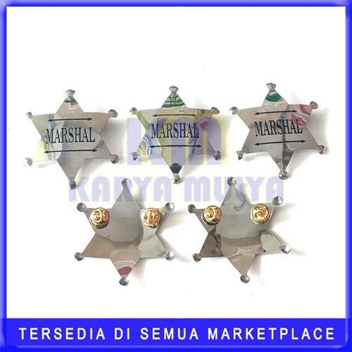 Jual Pin Marshal Bintang Silver Pin Logo Marshal Uk 4X3 Cm Full Logam ...