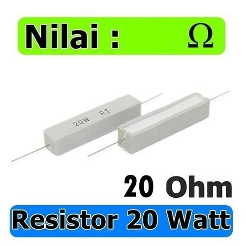 Jual Resistor 20watt putih Kotak Resistor 20 Ohm Resistor Keramik Putih ...