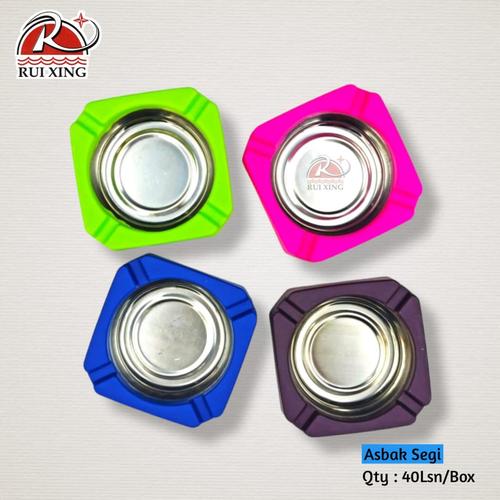 Jual Asbak Segi / Asbak Stainless Kotak / Ashtray Persegi Warna Warni ...