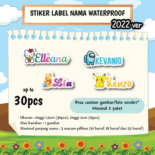Jual [KARAKTER 2022] STIKER LABEL NAMA ANAK WATERPROOF MURAH CUSTOM - 1 ...