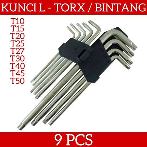 Jual Kunci L Model Long Panjang Torx Hex Key Bintang 9 Pcs Set - Kota ...