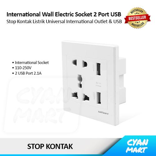 Jual Colokan Listrik Tembok Dinding Stop Kontak Listrik USB Wall Outlet ...