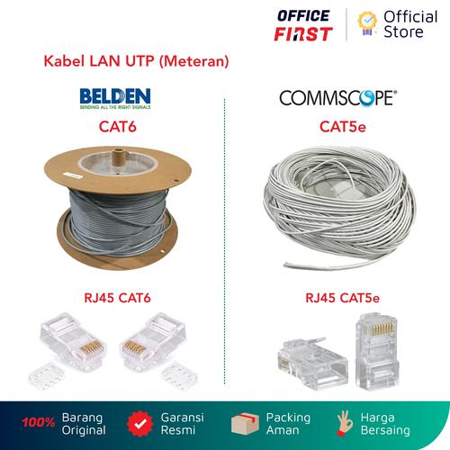 Jual Kabel UTP LAN CAT5e CAT6 Meteran Belden CommScope Meter RJ45 - Kabel CAT5e - Kota Bandar ...