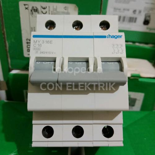 Jual MCB HAGER 3 PHASE 16A MY - 4500 kA - Jakarta Pusat - CON ELEKTRIK ...