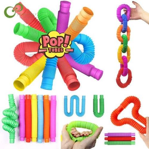 Jual light up pop tubes pop pipes lampu stick pipa selang fidget toy ...