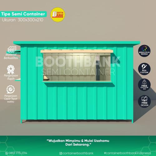 Jual Booth Semi Container 300 x 200 Untuk Jualan Makanan Minuman Biru ...
