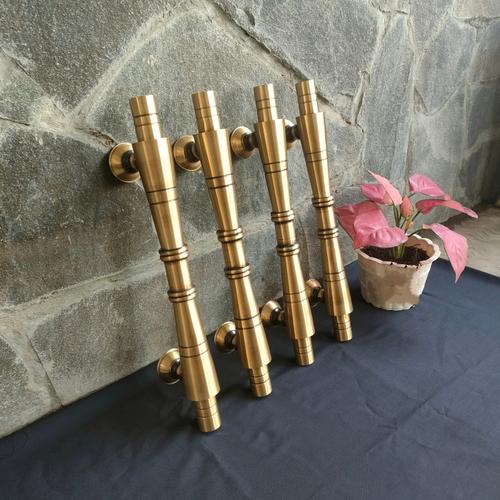Jual Handle Pintu Gagang Pintu Rumah Kuningan Motif Bambu 43cm 4 pcs ...