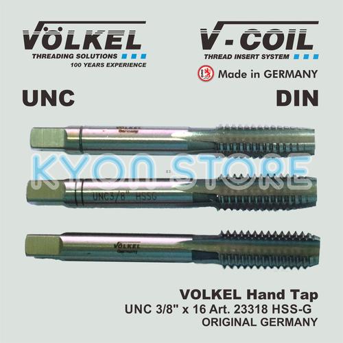 Jual VOLKEL HAND TAPS 3/8" x 16 UNC Art. 23318 DIN HSS-G ORIGINAL ...