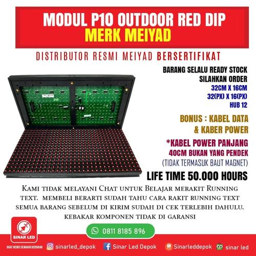 Jual PANEL MODUL LED P10 DIP MERAH HIJAU PUTIH OUTDOOR - HANYA MODUL ...