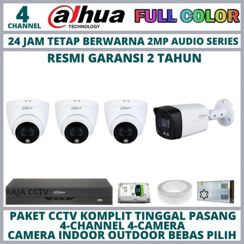 Promo PAKET CCTV DAHUA 2MP COLORVU COLORFUL 4 CHANNEL 4 CAMERA KAMERA ...