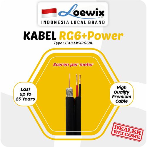 Jual LOEWIX Kabel RG6 + Power – Kabel Coaxial CCTV Eceran per Meter ...