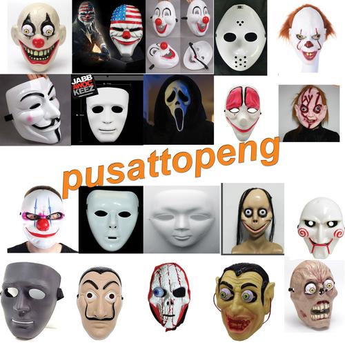Jual topeng halloween mask horror anonymous badut jigsaw jason ...