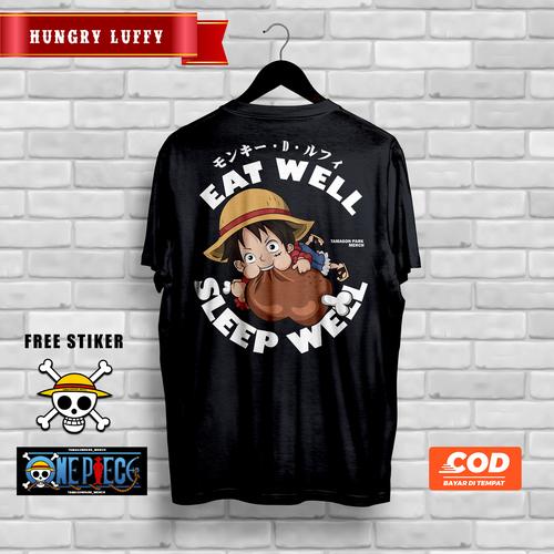 Jual KAOS BAJU HUNGRY LUFFY ONE PIECE TAMAGON PARK MERCHANDISE - Hitam ...