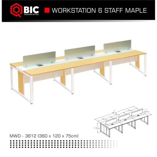Jual Meja Kantor Meja Kerja partisi kantor 6 Orang QBIC dgn sekat kaca ...