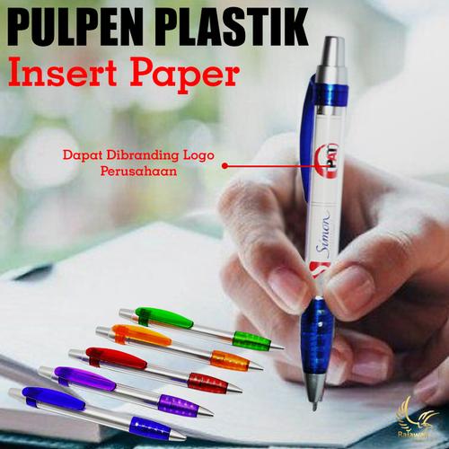 Jual pulpen plastik promosi insert paper stiker custom logo Murah ...