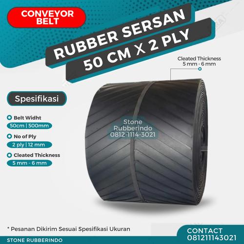 Jual Karet Sersan 50 cm x 2 Ply ( 12mm ) Belt Conveyor Chevron BW 500mm ...
