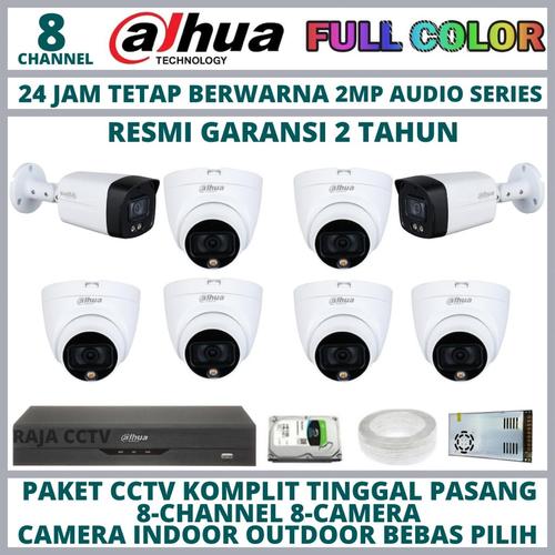 Promo PAKET CCTV DAHUA 2MP COLORVU COLORFUL 8 CHANNEL 8 CAMERA KAMERA ...