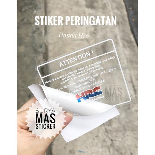 Jual stiker peringatan honda hrc jepang warning japan motor - Kota ...