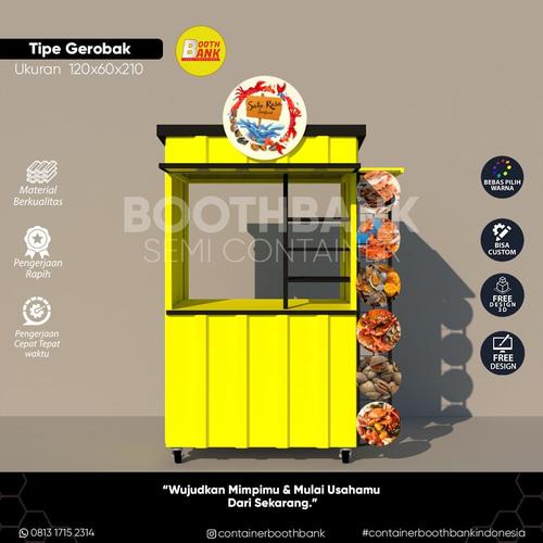 Jual Booth Container Tipe Gerobak Ukuran 120 x 60 Untuk Jualan Seafood ...