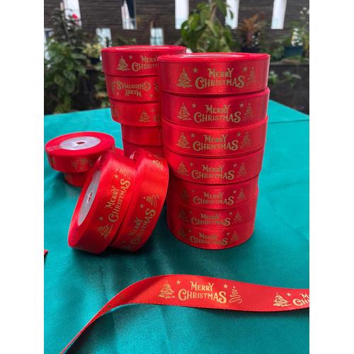 Jual PITA SATIN 2CM SABLON NATAL / CHRISTMAS WARNA MERAH GOLD - Jakarta ...