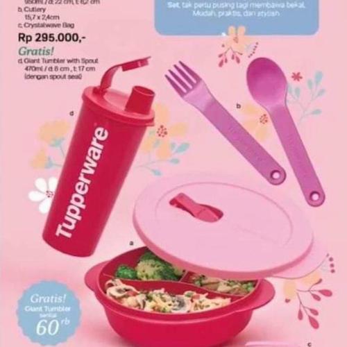 Jual Crystalwave Lunch Set Tupperware (1), wadah bekal untuk anak dan ...