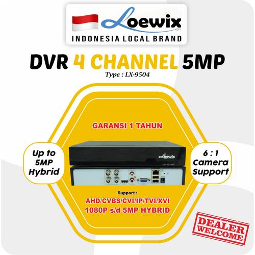 Promo LOEWIX 5 MP DVR 4 CHANNEL LX-9504 4CH XMEYE FULL CHANNEL 5MP 6:1 Cicil 0% 3x - Jakarta ...