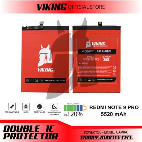 Promo BATERAI VIKING XIAOMI REDMI NOTE 9 / 9 PRO BN53 DOUBLE POWER ...
