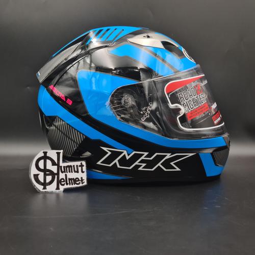 Jual HELM FULLFACE NHK GP 1000 MOTIF DELTA3 WARNA BLACK BLUE GLOSSY ...