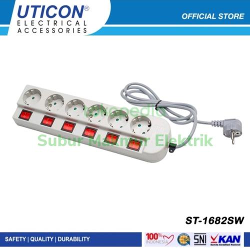 Jual stop kontak UTICON ST-1482SW/ST-1682SW extension cable terminal ...